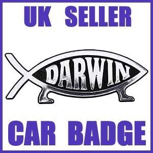 Darwin Fish on Legs Car Emblem Badge Symbol Plaque on PopScreen